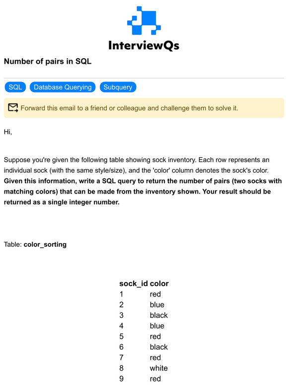 Data Interview Q's: Number of pairs in SQL | Milled