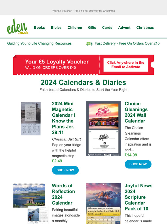 Eden: Get Ready For 2024 🗓️ Faith-Filled Calendars and Diaries | Milled