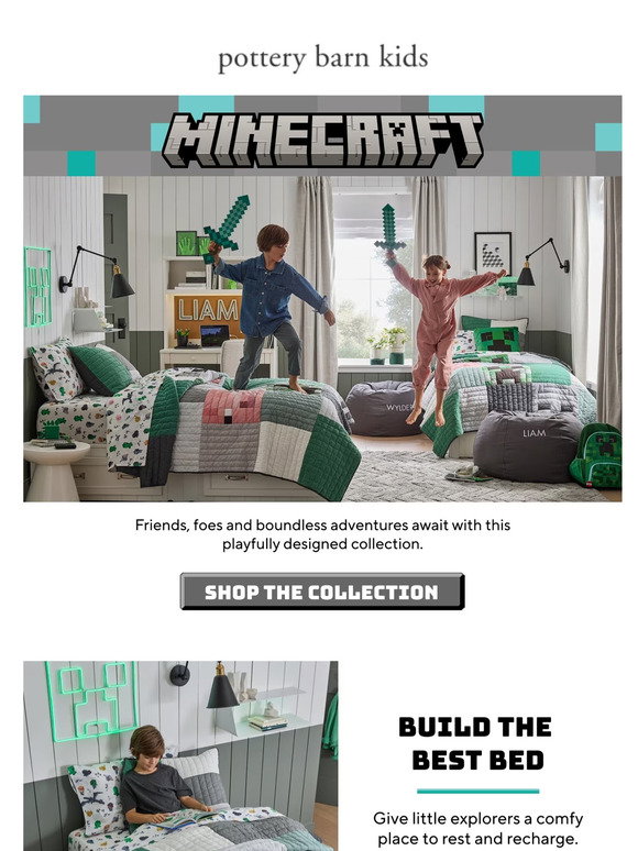 Pottery Barn Kids: Meet our new Minecraft™ collection ⚔️🛡️ | Milled
