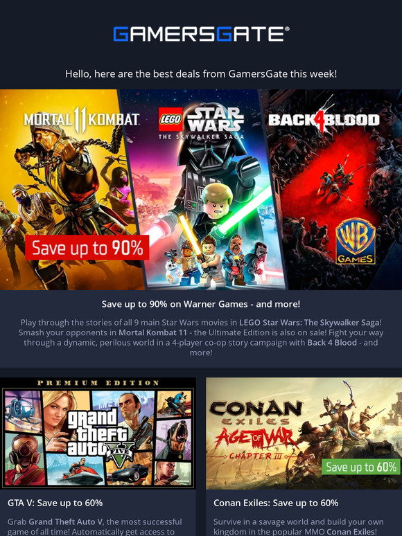 GamersGate: Save big on Warner Games, GTAV, Conan Exiles, and more ...