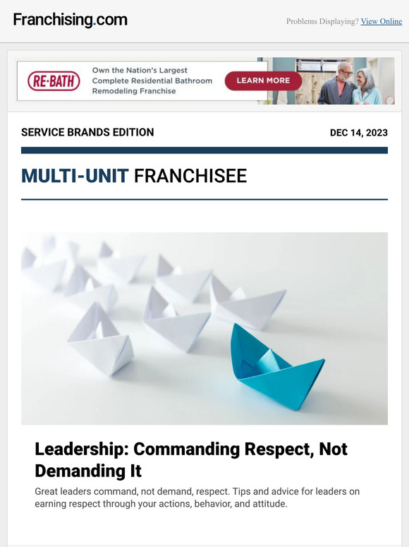 Franchising: Great leaders command, not demand respect. Here’s how! | Milled