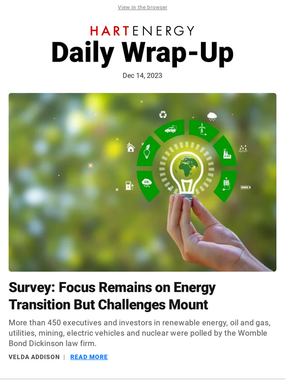 Hart Energy: Daily Wrap-Up: Energy Transition Faces Slowdown; Unit Corp. Divests Texas Panhandle ...