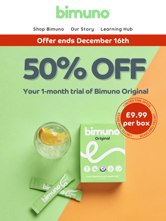 Bimuno: 50% Off | 48 hours only 🎁 | Milled