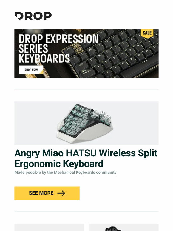 Drop: Angry Miao HATSU Wireless Split Ergonomic Keyboard, Megalodon ...