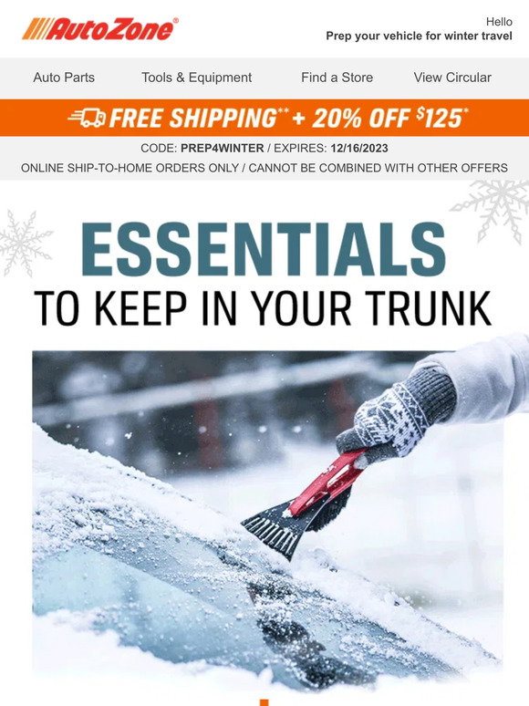 AutoZone: Did you pack these winter must-haves? | Milled