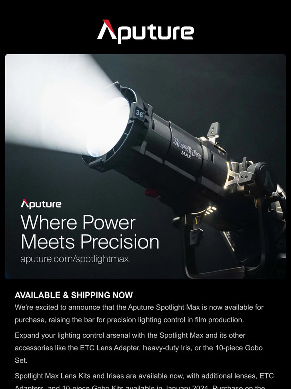 Aputure: Available Now: Introducing the Spotlight Max | Milled