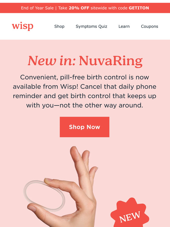 Wisp: The Birth Control Ring is Now Available at Wisp🔻 | Milled