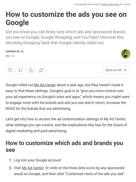 RE.STATEMENT: How to customize the ads you see on Google | Milled