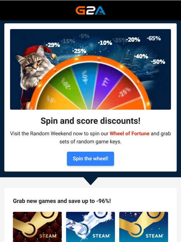 G2A: Spin and win! 🎉🎁 The Wheel of Fortune is waiting! | Milled
