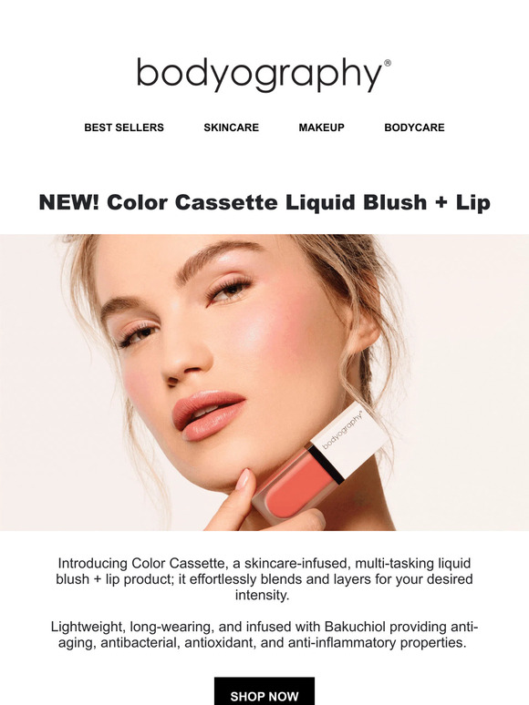 Bodyography: NEW! Color Cassette Liquid Blush + Lip | Milled