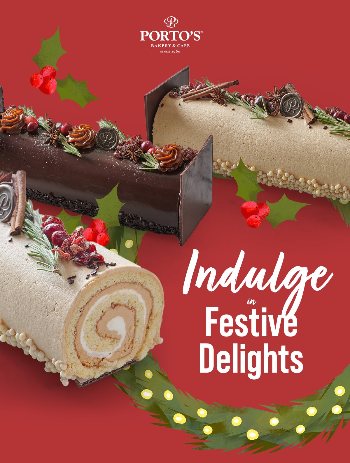 Porto's Bakery: Holiday Themed Cakes & Yule Logs Await at Porto’s ...