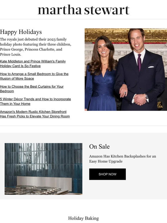 Martha Stewart: Kate Middleton and Prince William's Family Holiday Card ...