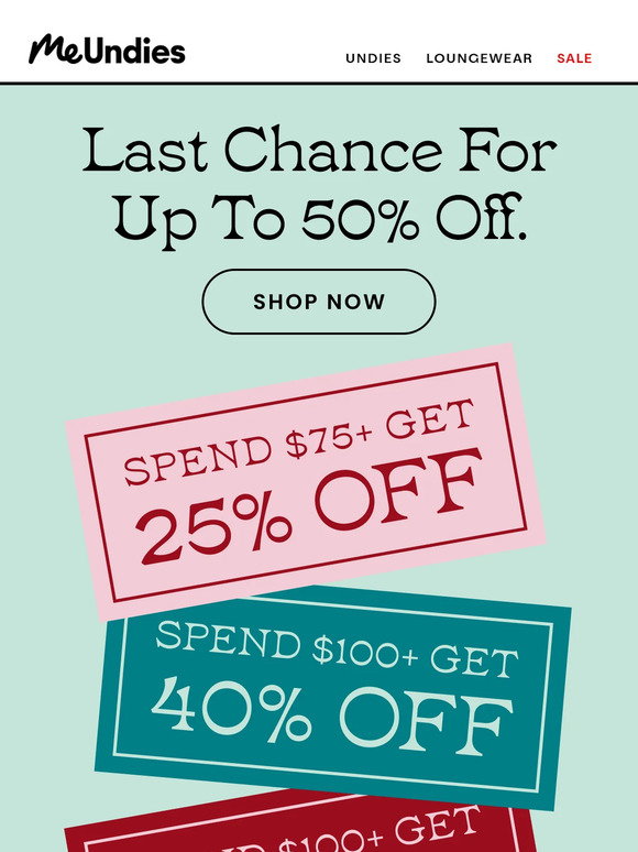 MeUndies: LAST CHANCE For Up To 50% | Milled