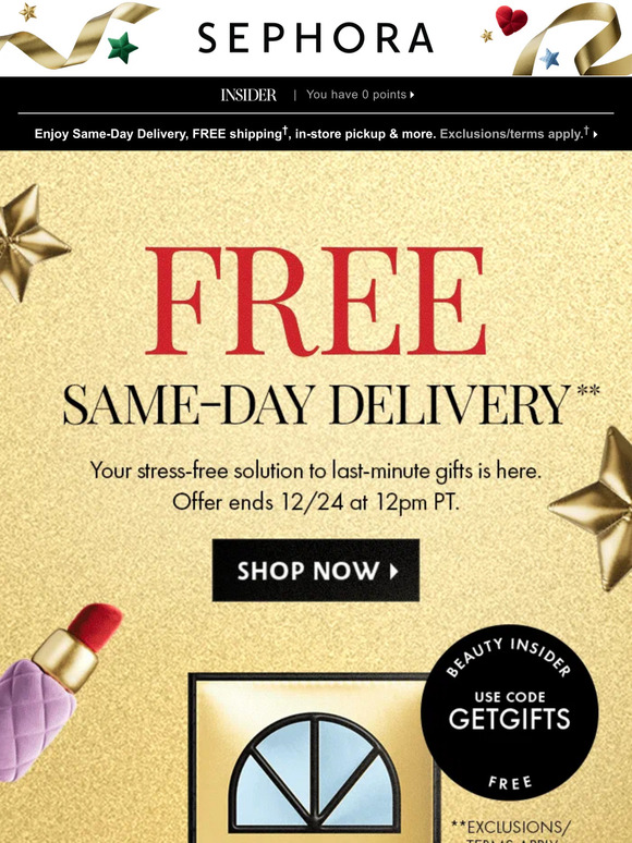 Sephora: FREE Same-Day Delivery** starts today | Milled