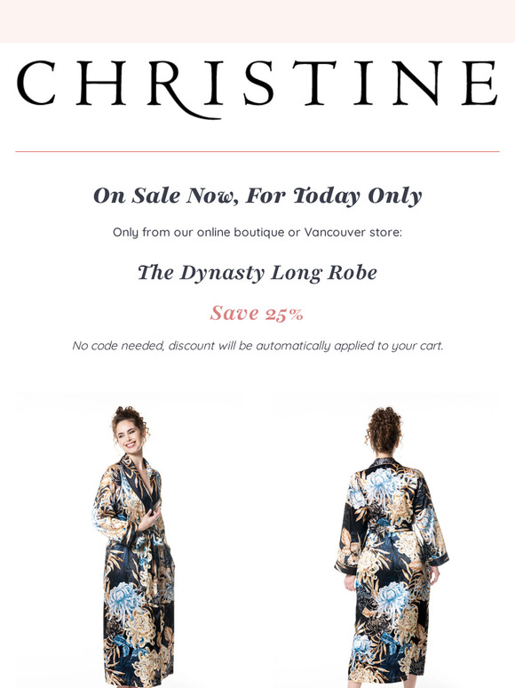 Christine Lingerie: Dynasty Long Robe on Sale: A New Holiday Deal Every ...
