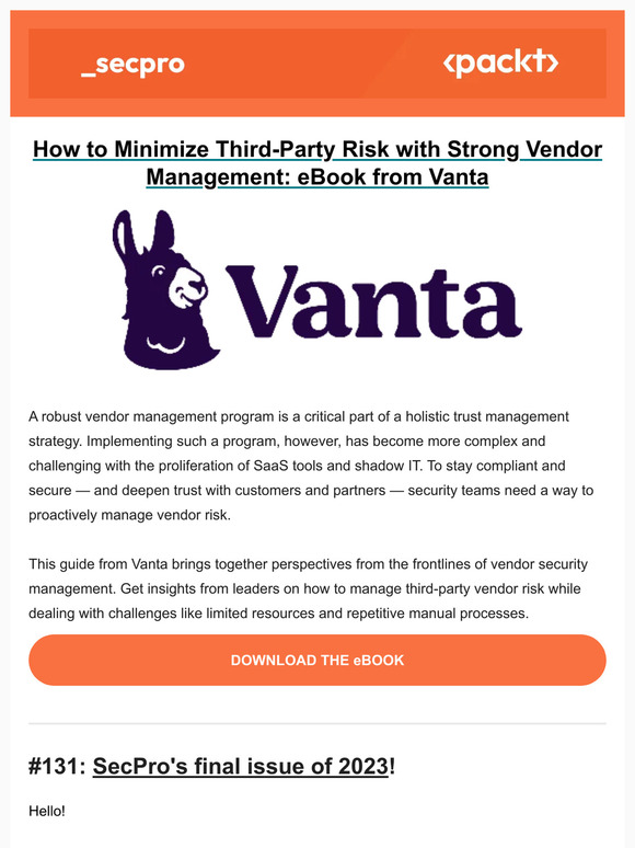 Packt: SecPro's final issue of 2023! | Milled