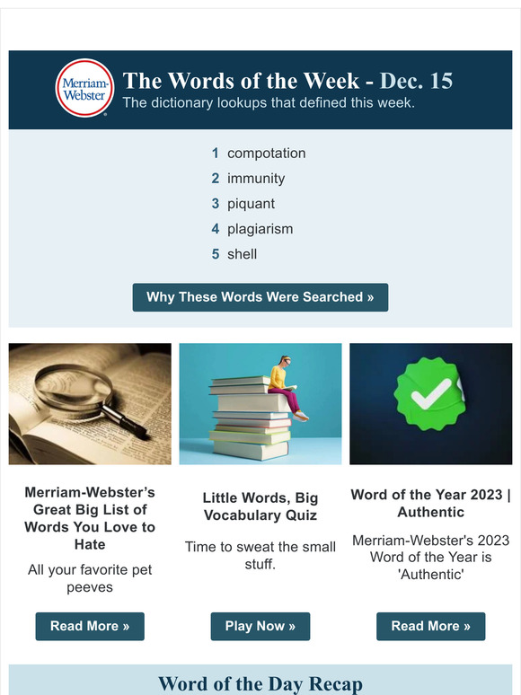 Merriam-Webster: Words of the Week: compotation, immunity, and more ...