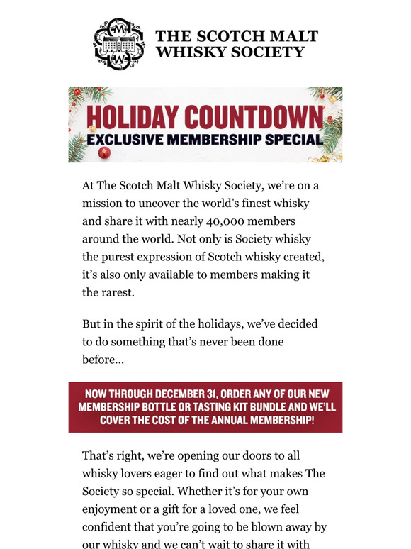 The Scotch Malt Whisky Society: Holiday Countdown - FREE MEMBERSHIP ...