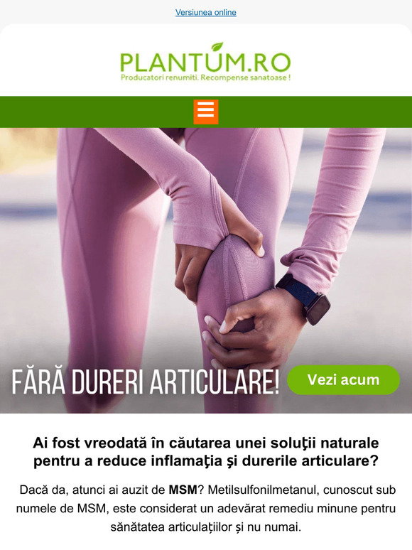 Plantum: MSM: Antiinflamator natural eficient 💪🤩 | Milled