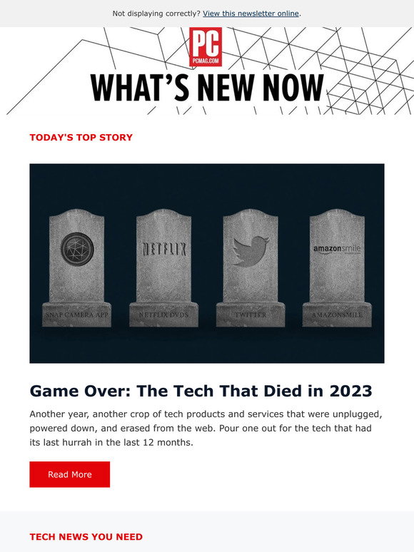 PCMag: Tech That Died in 2023 / Google's AI Search Results / Cellular ...