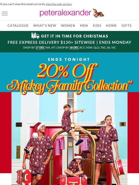 Peter Alexander: Don't Micks out! 20% Off Family Mickeys ends tonight ...