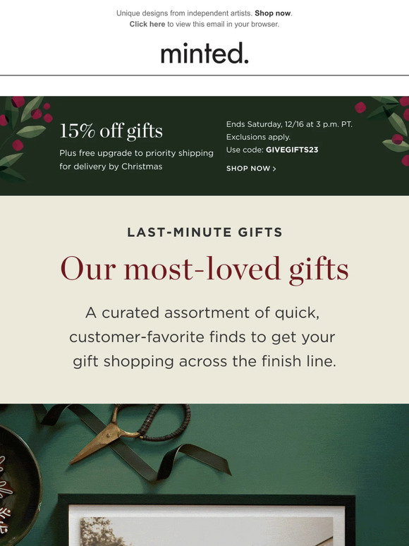 Minted: Our most-loved gifts + 15% off | Milled