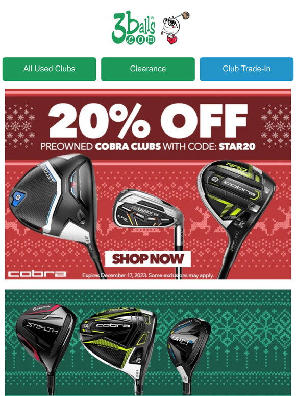 3balls: Last Chance: 20% Off Used Cobra & XXIO Clubs | Milled