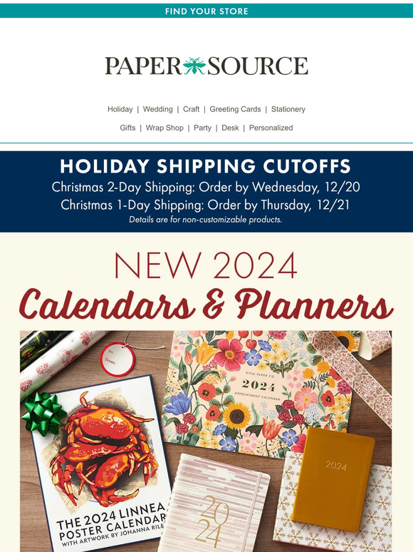 Paper Source: We Can't Wait to Hang Up These Calendars 🥰 | Milled