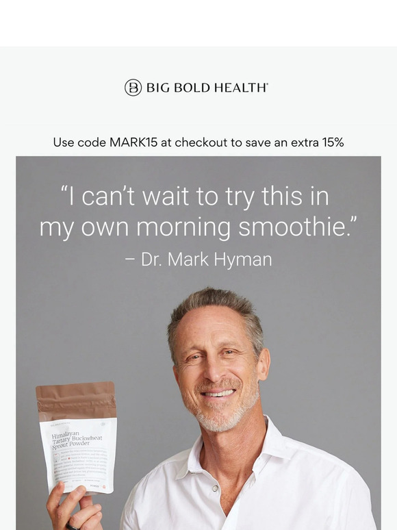 Big Bold Health: Save 15% courtesy of Dr. Mark Hyman | Milled