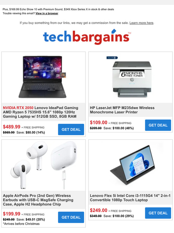 TechBargains: Arrives before Christmas: $159.99 Fire Max 11" Tablet, $329.99 Dell Core i5 Laptop ...