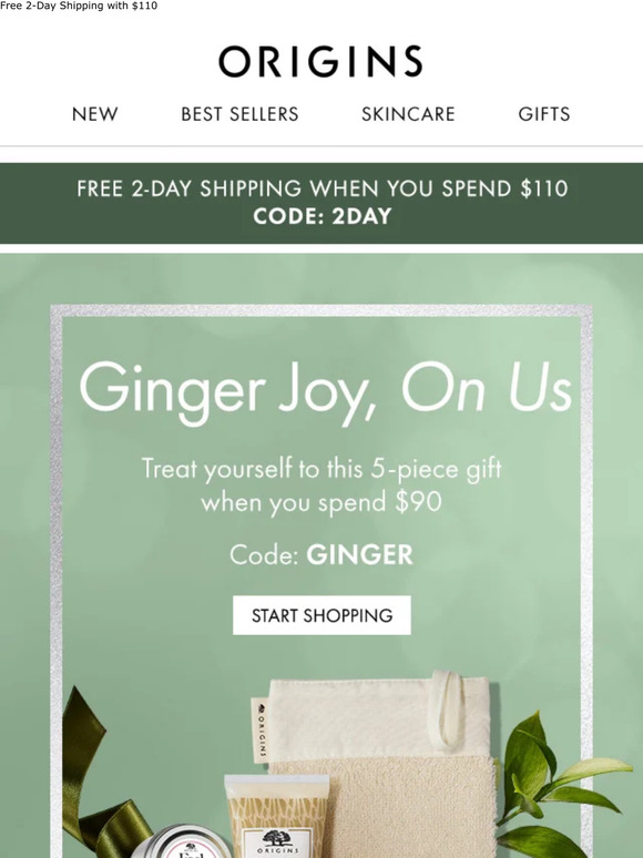 Origins: FREE 5pc Ginger Self-Care Body Set | Milled