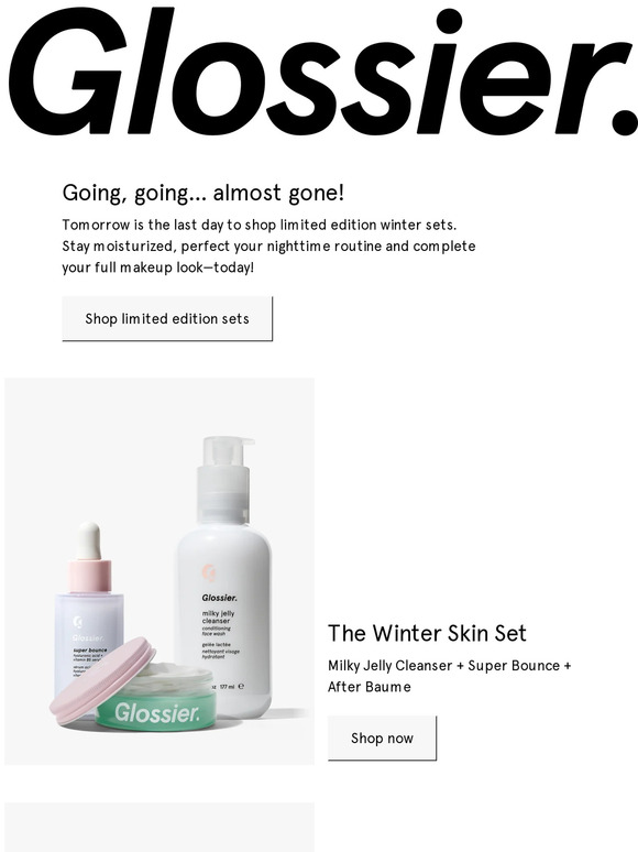 Glossier: Last call for winter sets | Milled
