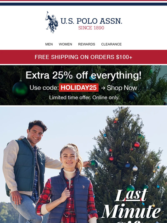 US Polo Association: Sunday SAVINGS! Take an Extra 25% off w/ code:HOLIDAY25 | Milled