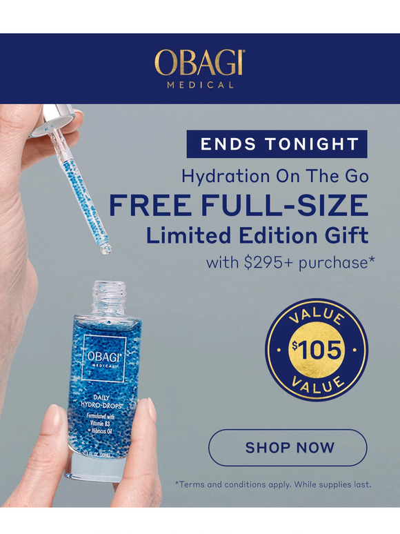 Obagi: Last Day to Claim your FREE Daily Hydro Drops | Milled
