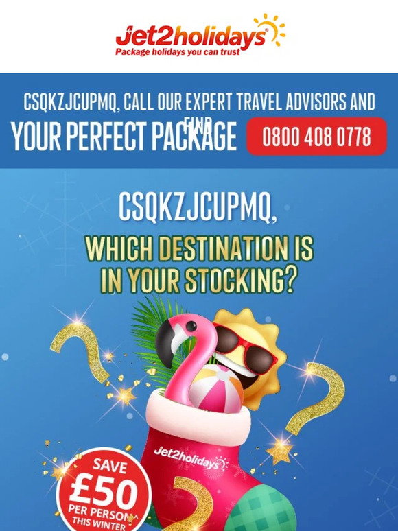 Jet2holidays: —, which destination is in your stocking? | Milled