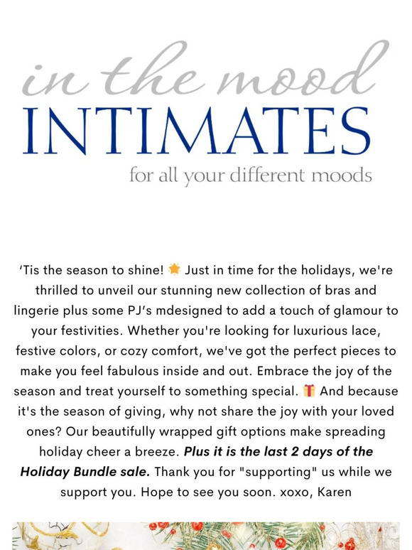 In The Mood Intimates: Holiday Elegance: New Bras & Lingerie Just In ...