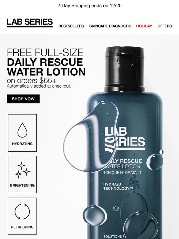 Lab Series: A Gift For You: FREE Full-Size Daily Rescue Water Lotion ...