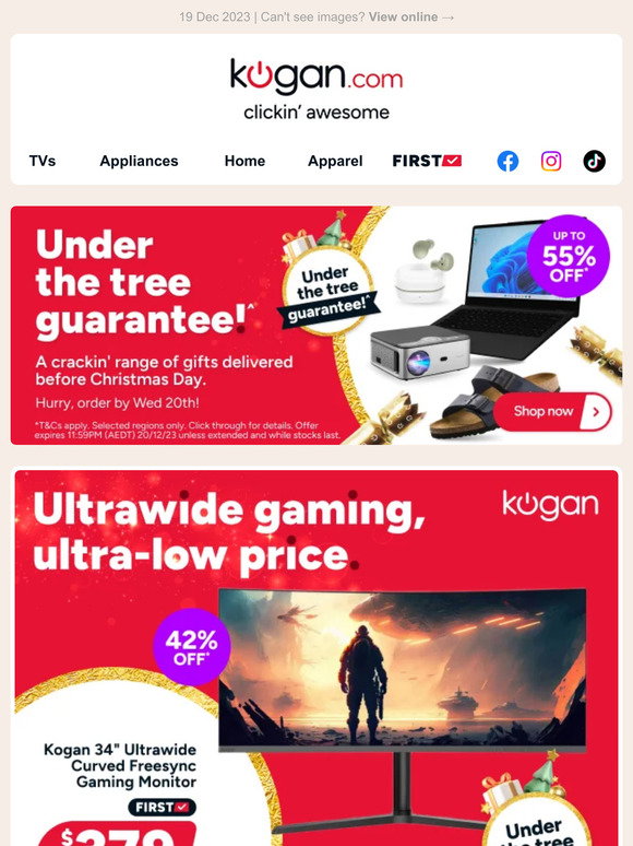 Kogan: 🖥️ Kogan 34" 165Hz Ultrawide Curved Gaming Monitor only $379 ...