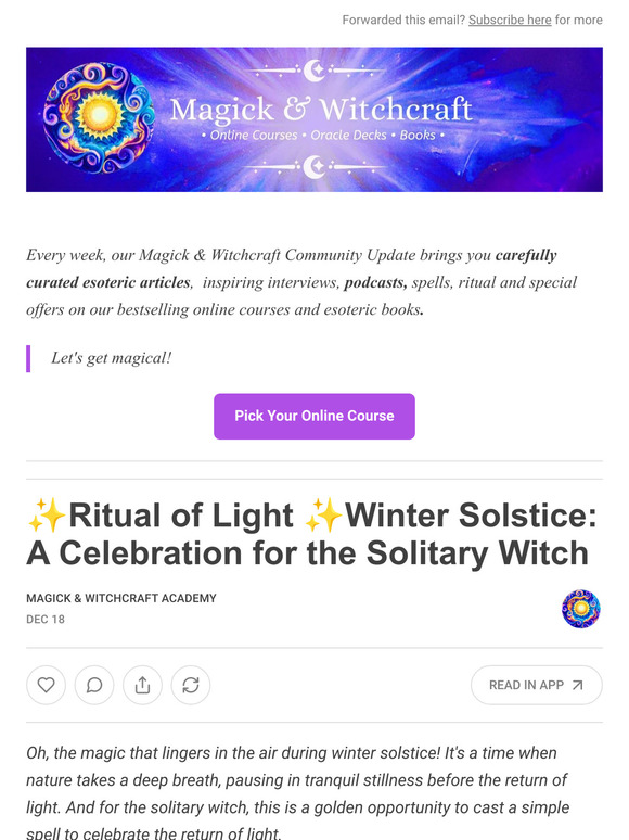 Magick & Witchcraft: Ritual of Light Winter Solstice: A Celebration for ...