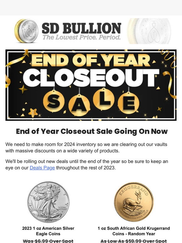 SD Bullion: ⚡Massive End Of Year Closeout Sale⚡ | Milled