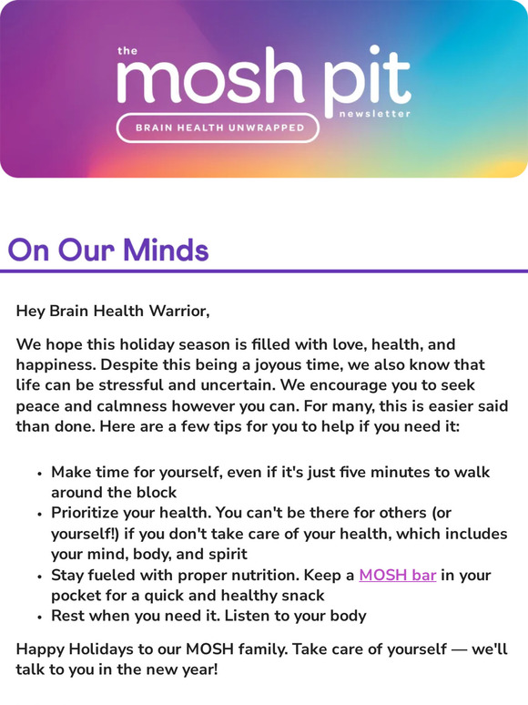 MOSH: THE MOSH PIT: Happy Holidays to Our MOSH Family | Milled