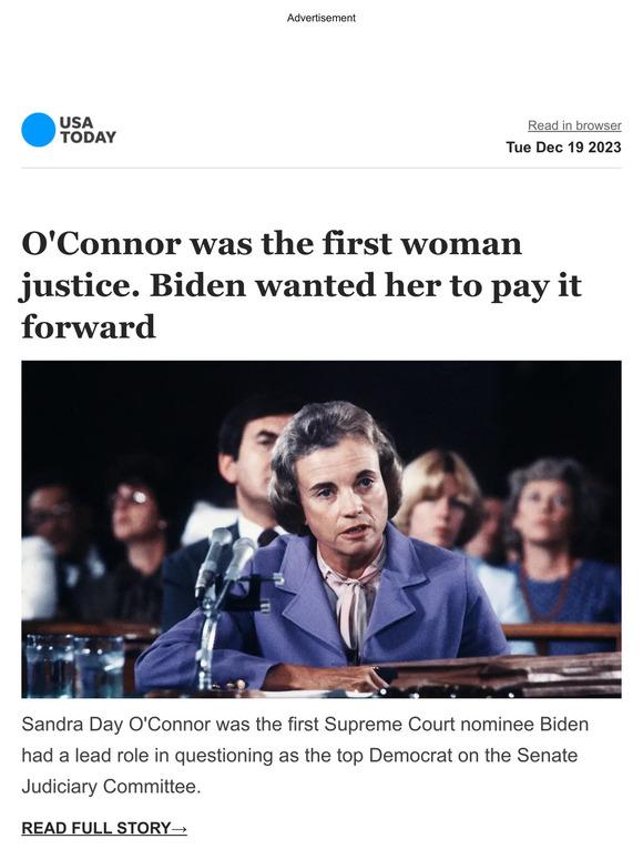 USA TODAY: Top Stories: As Sandra Day O'Connor was poised to become the ...