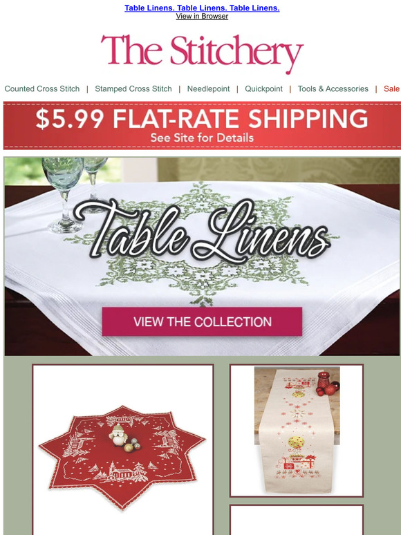 Stitchery: Grand Table Linens ~ New Project Ideas ~ Shop Now | Milled