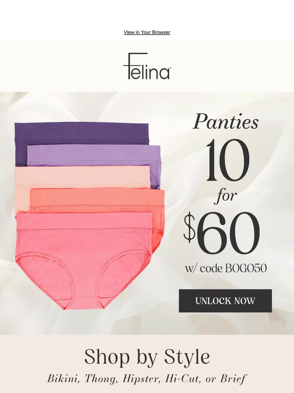 Felina: 10 panties for $60 💕 Refresh Your Drawer! | Milled