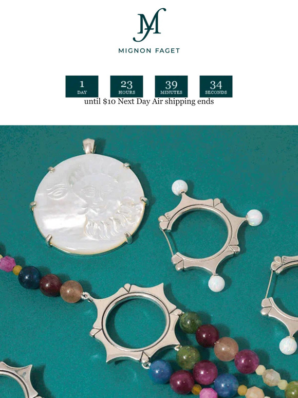 Mignon Faget: $10 Next Day Air Shipping available NOW! But not for long... | Milled