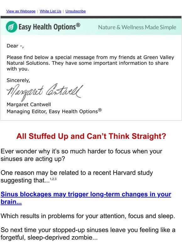 Easy Health Options: What clogged sinuses can do to your brain ...