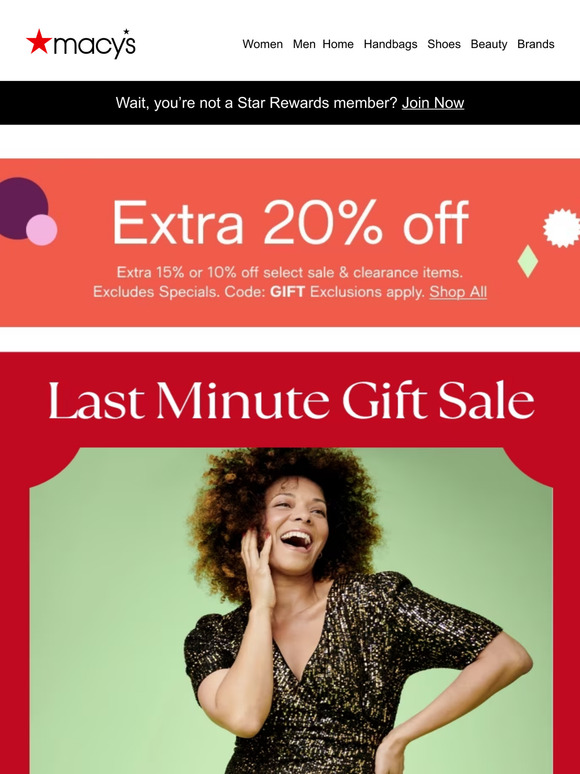 Macy's: Here’s a message you’ll appreciate...an extra 20% off is not to ...