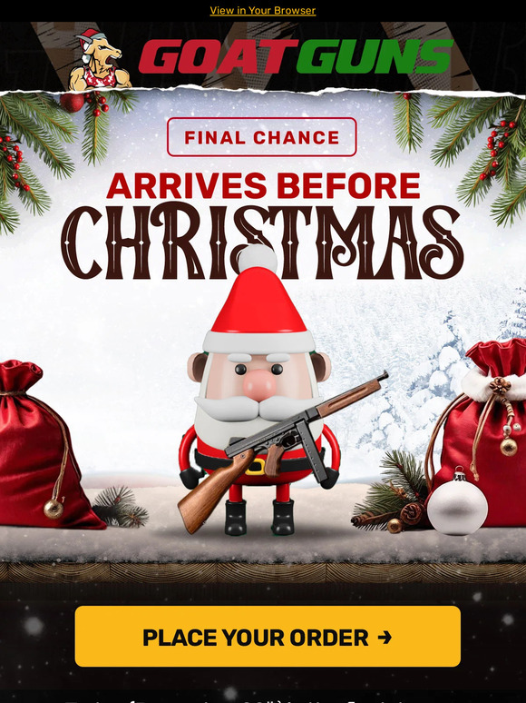 GoatGuns: 🚨 WARNING: Shipping cut-off is today | Milled