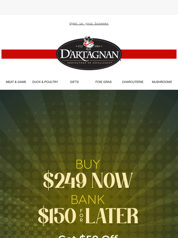 D'Artagnan: Start 2024 with $150 in Your Pocket | Milled