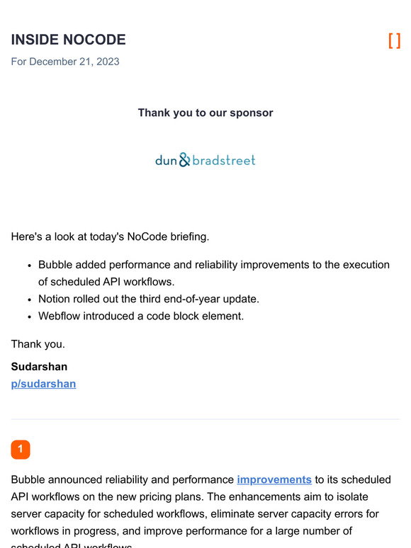 Inside: Bubble adds improvements to schedules API workflows / Notion ...